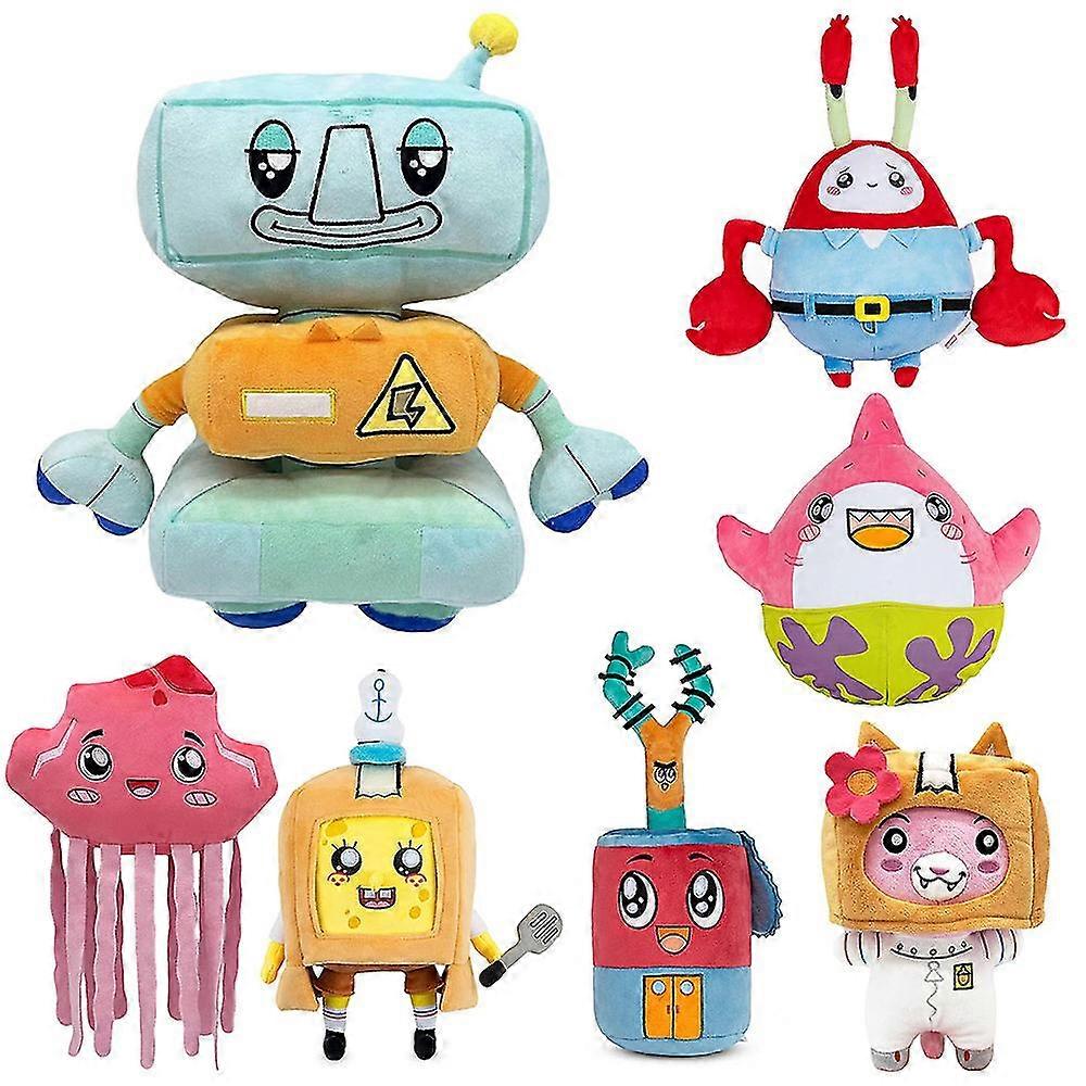 Lankybox Bundle Plush Lankybot Cyborg Plush Toys Thicc Shark Foxy Boxy ...