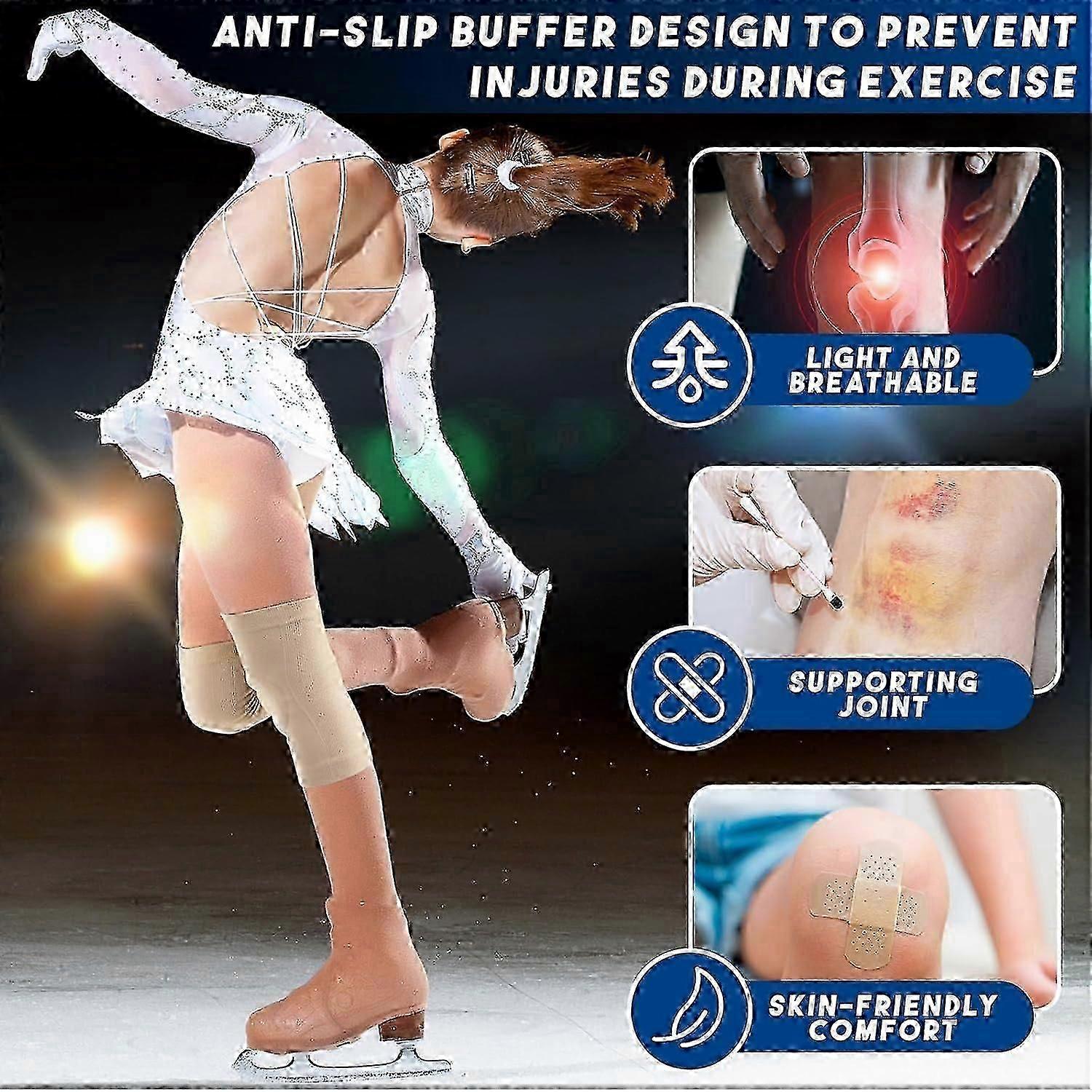 2 Pair Dance Knee Pads Figure Skating Gel Knee Pads Cushion And Support ...