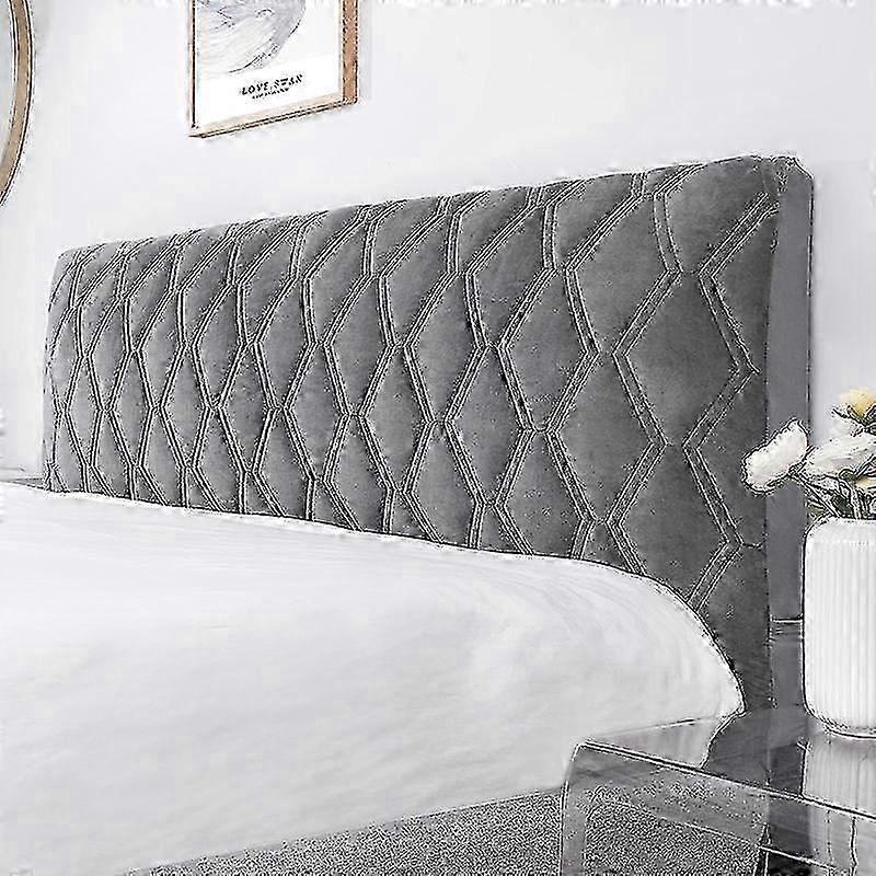 Super Soft Quilted Headboard Cover Thick Velvet Dust Protector Solid ...