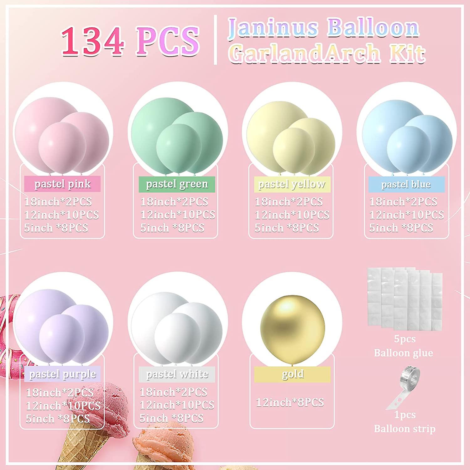 Pastel Balloon Garland Kit Unicorn Rainbow Macaroon Balloons Arch Kit 5 ...