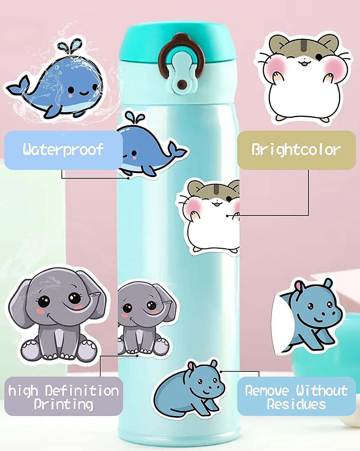 100 Pieces Of Cute Animal Stickers For Kids. Waterproof Vinyl Sticker ...