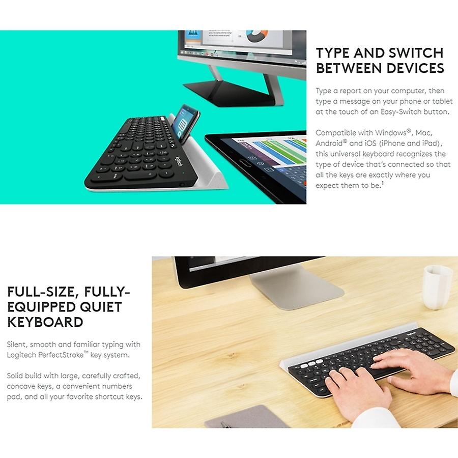 Logitech K780 Multi-device Bluetooth +Dual Mode Wireless Keyboard ...