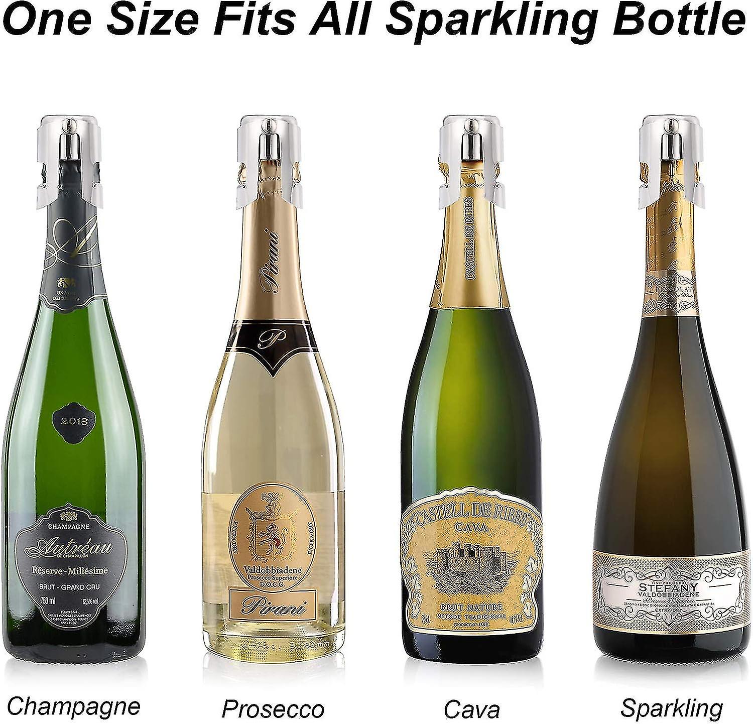 2 Pack Champagne Stopper With Stainless Steel - For Champagne, Cava, Prosecco And Sparkling Wine ...