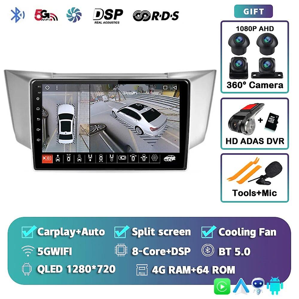 Android 13 Carplay Auto For Lexus Rx300 Rx330 Rx350 Rx400h 2004 2005 ...
