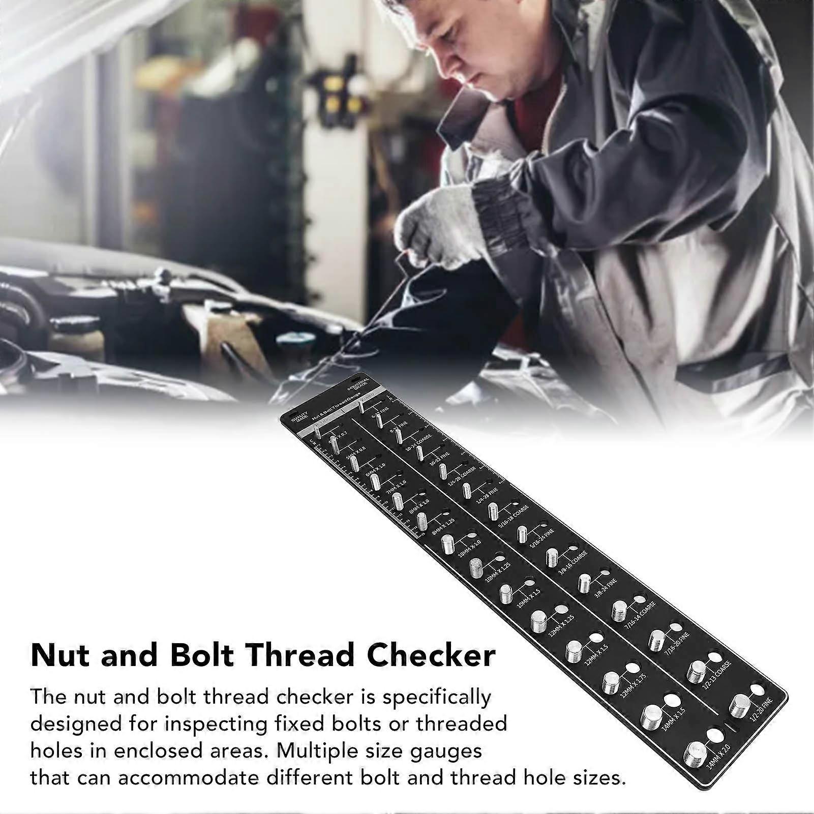 Nut and Bolt Thread Checker Metric Inch Bolt Size and Thread Gauge for ...