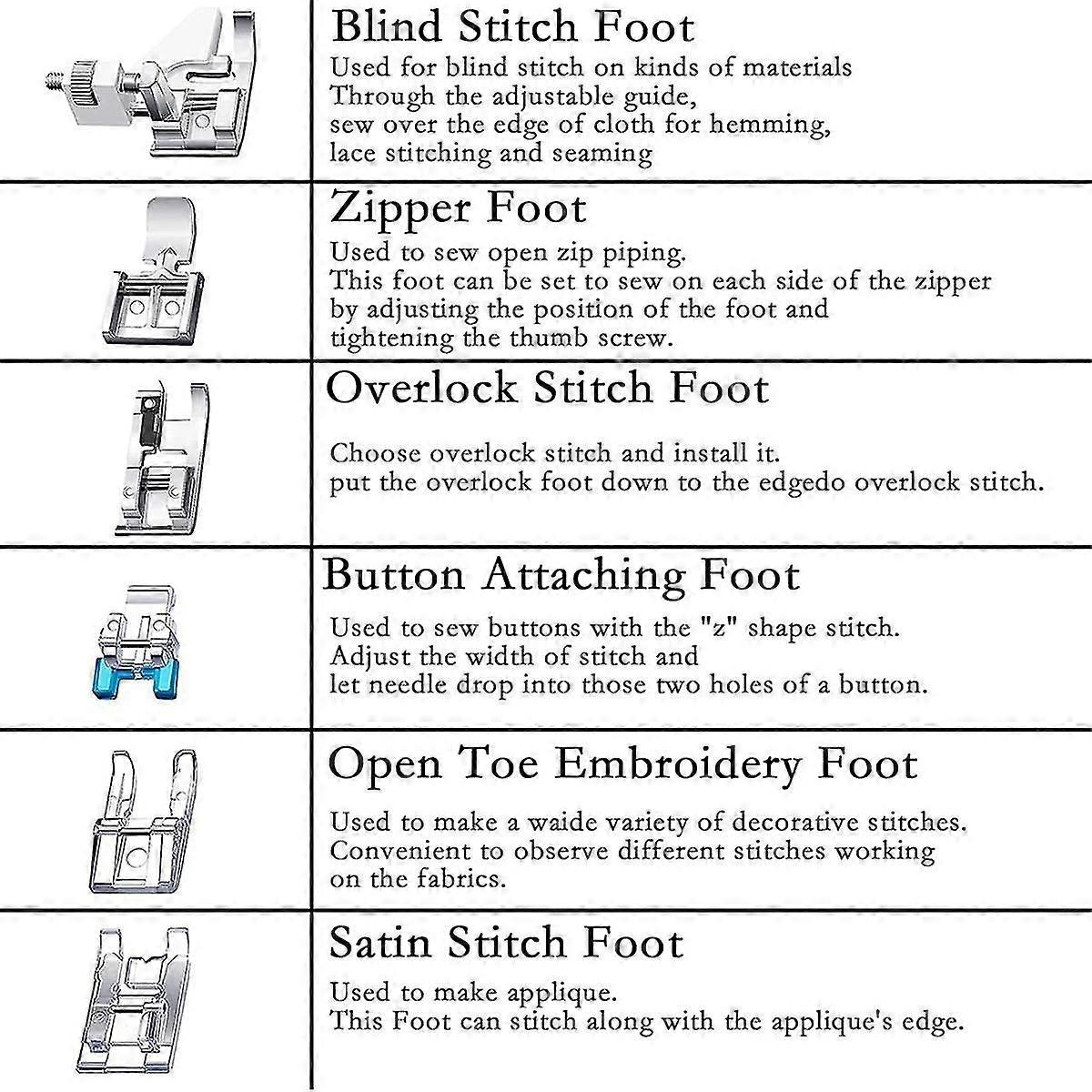 11Pcs Presser Foot Set, , Straight -Foot, Roller Foot, Snap on Sewing Machine Foot Presser Feet ...