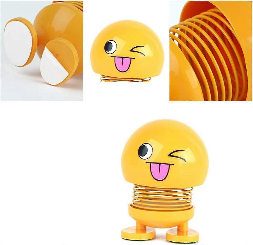 6 Pcs Cute Emoji Bobble Head Dolls, Funny Smiley Springs Dancing Toys ...