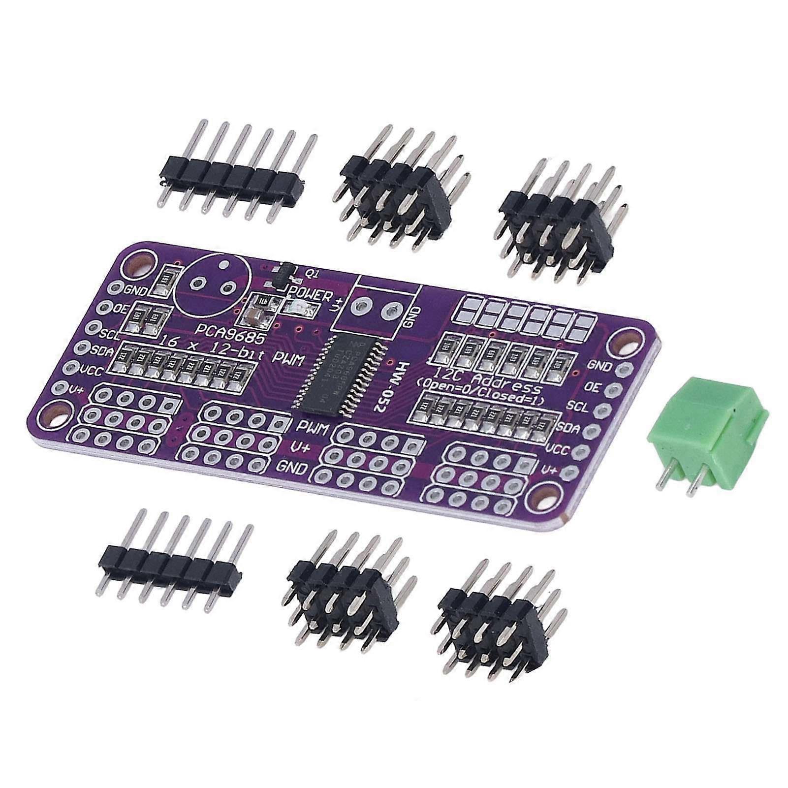 Servo Motor Driver PWM Control Module 16 Channel 12 Bit IIC PCA9685 Controller for DIY | Fruugo UK