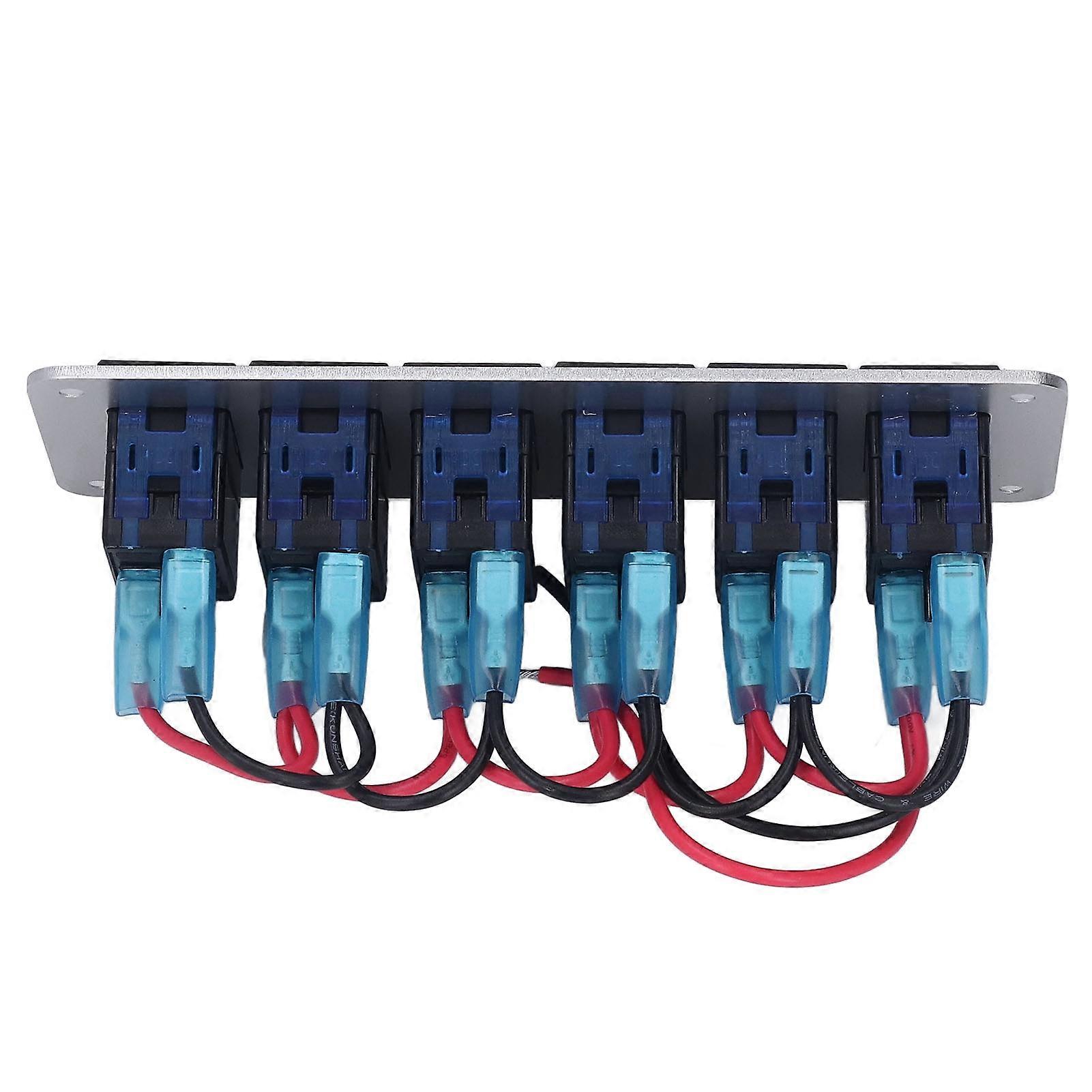 Rocker Switch Panel 6 Gang Waterproof 5 Pin On Off Car Switches 12V?24V ...