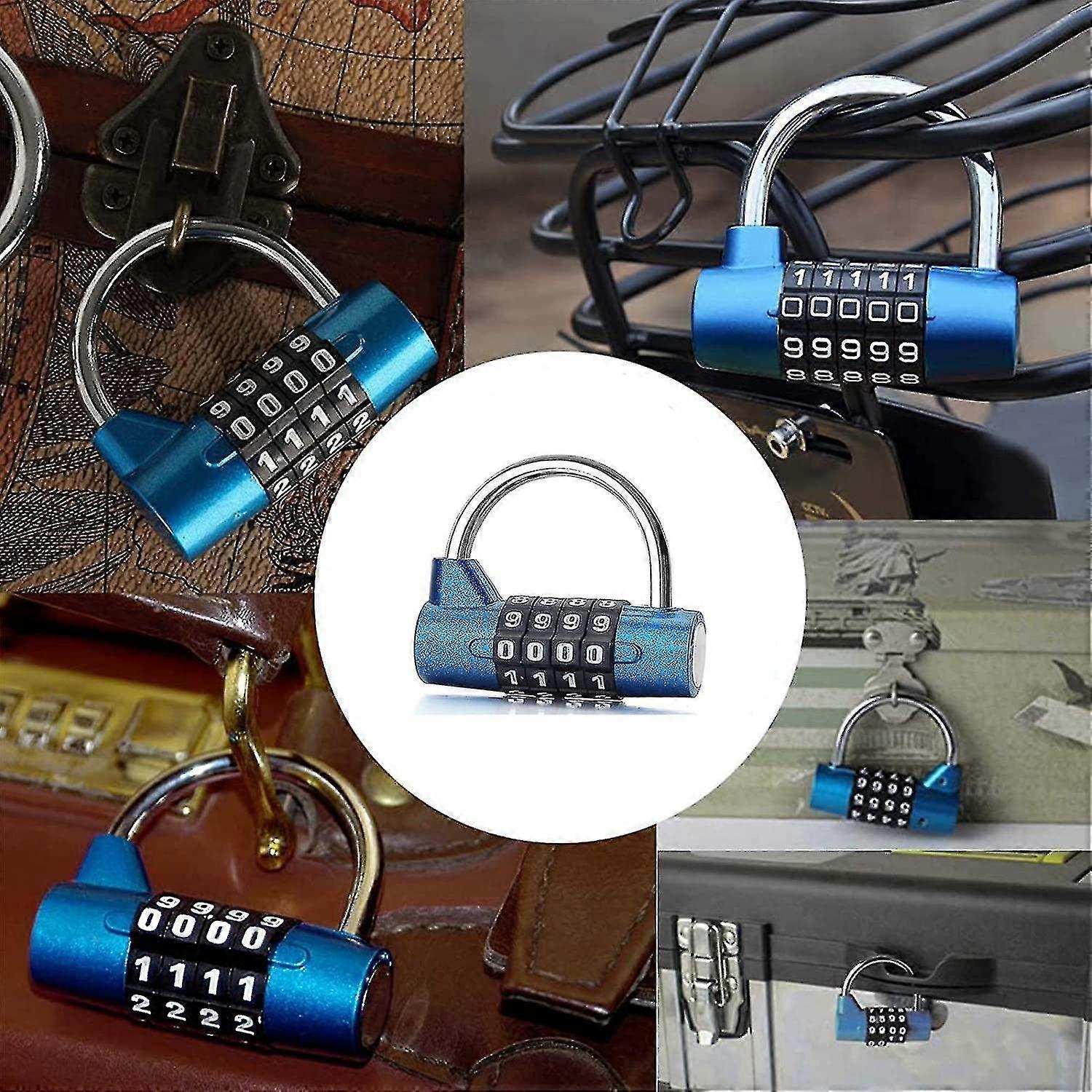Resettable 4 Digit Combination Padlock, Gym Locker Lock, Resettable ...