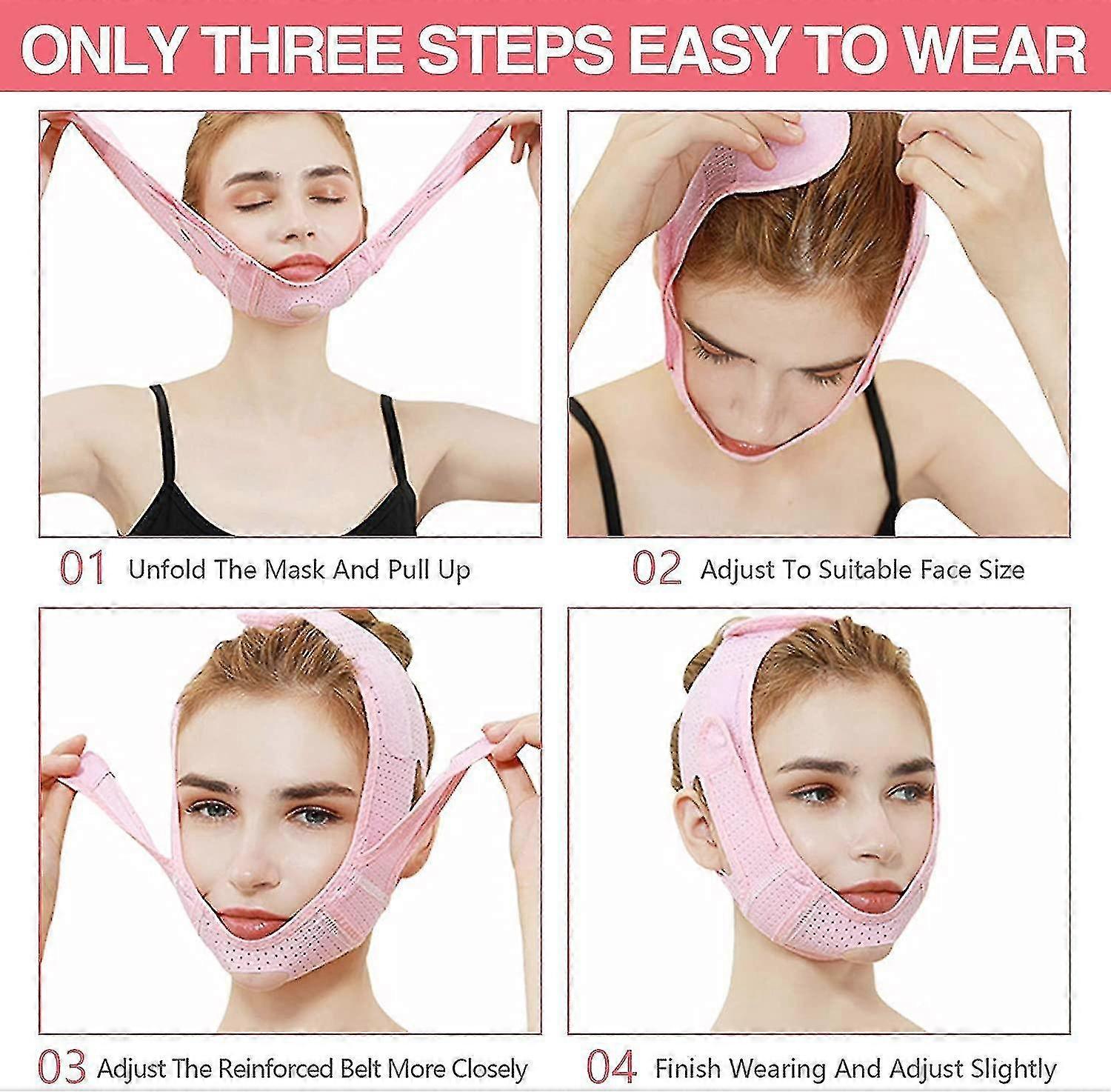 Breathable V Face Cheek Lift Up Band Reduce Double Chin V-Line Shaping Bandage Anti Wrinkle Face ...