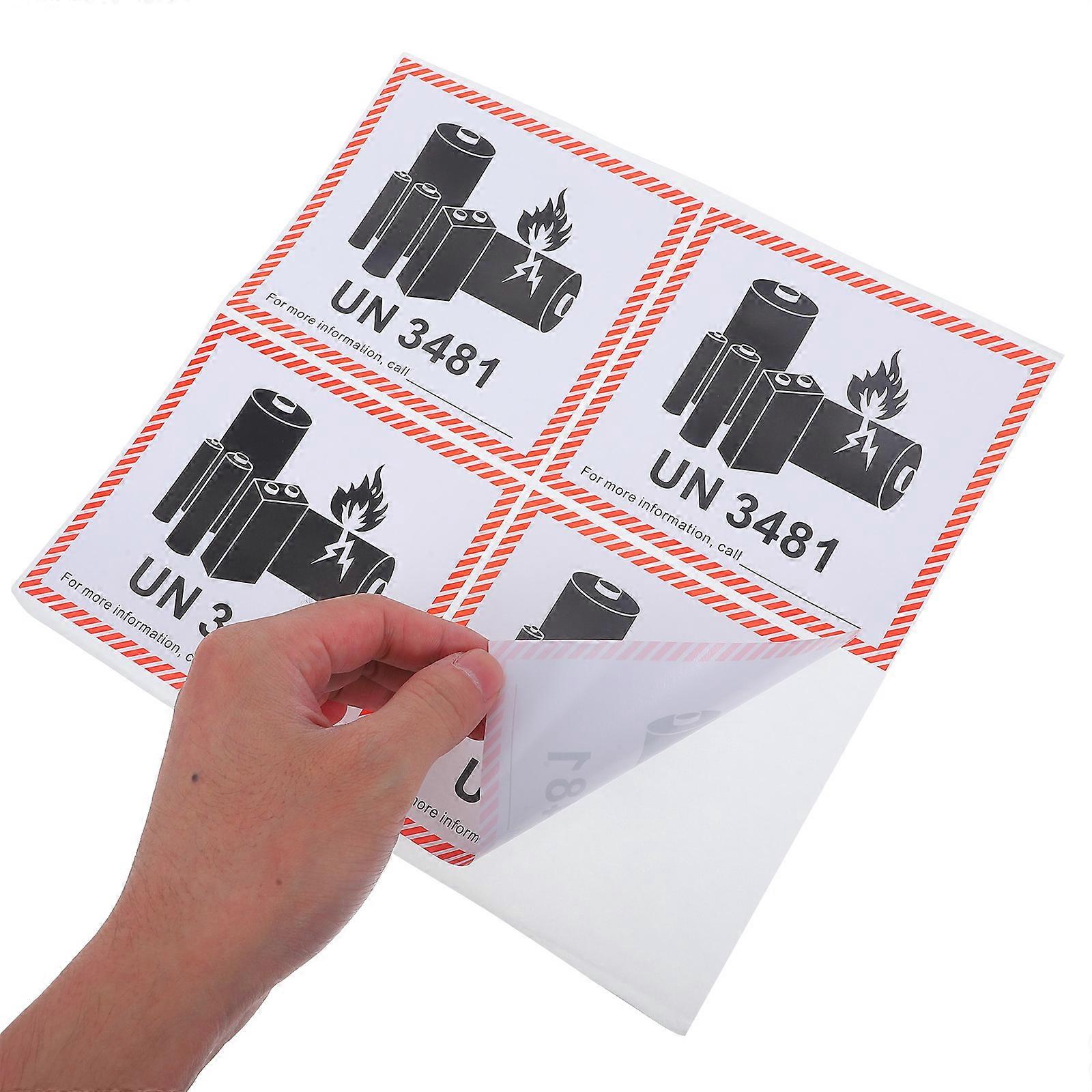 100 sheets Lithium Battery Labels Adhesive Stickers Transport Caution ...