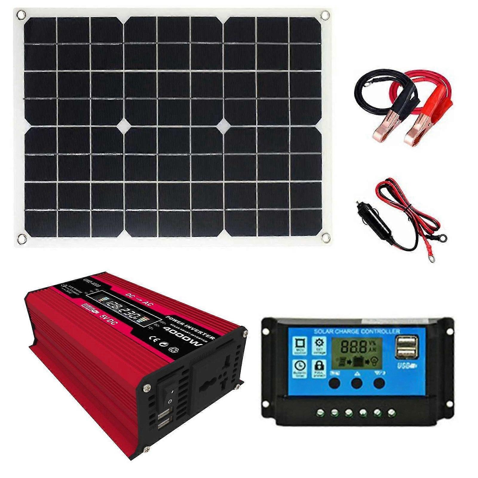 Solar panel kit 4000w solar power generator grid system power home ...