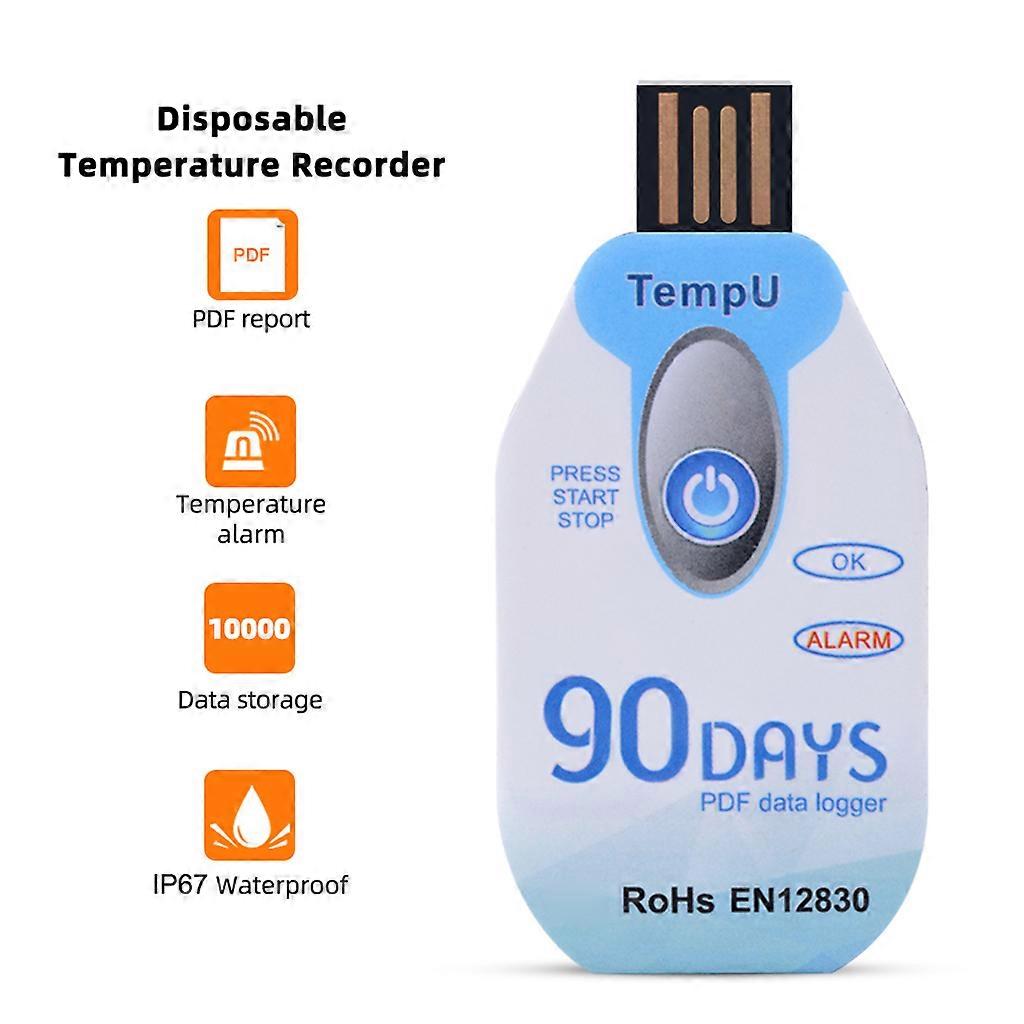 Temperature Data Logger Single Use 60Days, Disposable USB Temperature ...