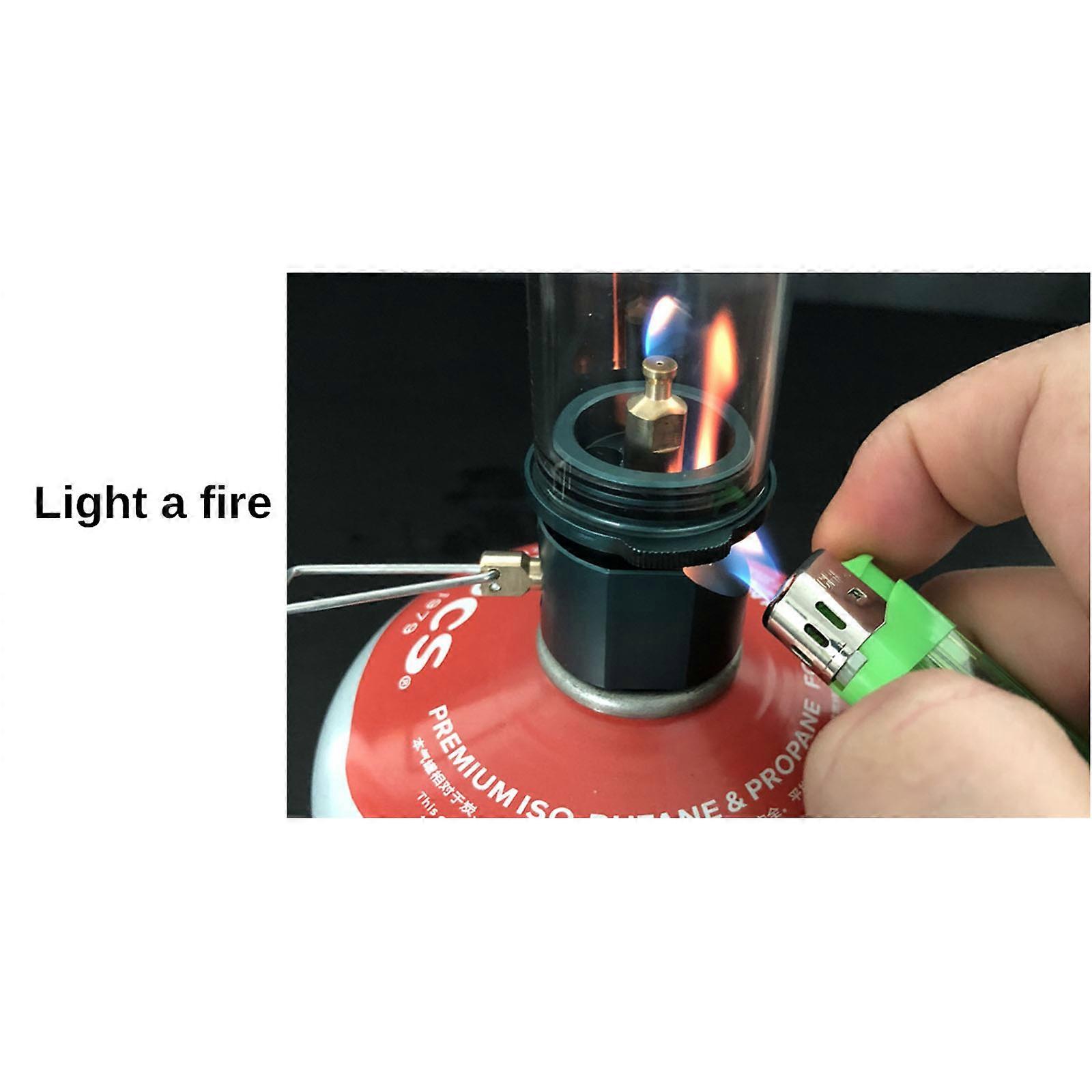 Outdoor Camping Gas Light Dreamlike Candle Lamp Glass Cover Butane Gas ...