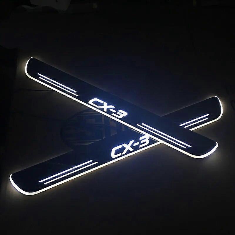 Trim Pedal LED Car Light Door Sill Scuff Plate Pathway Dynamic Streamer Welcome Lamp For Mazda ...