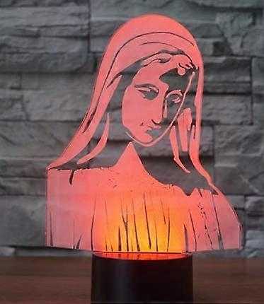 3D Illusion Jesus Night Light Lamp, 7 Colors Gradual Chanding Touch ...