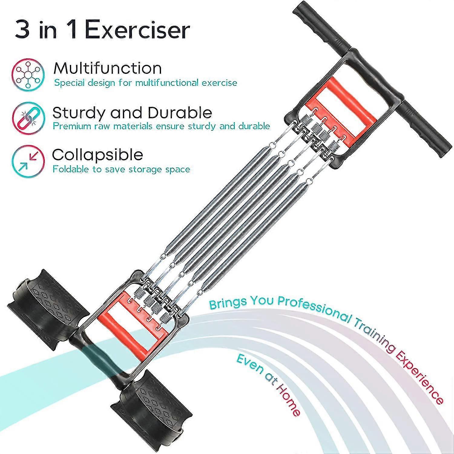 New 3 In 1 Exerciser - Spring Chest Expander, Hand Grip Strengthener ...