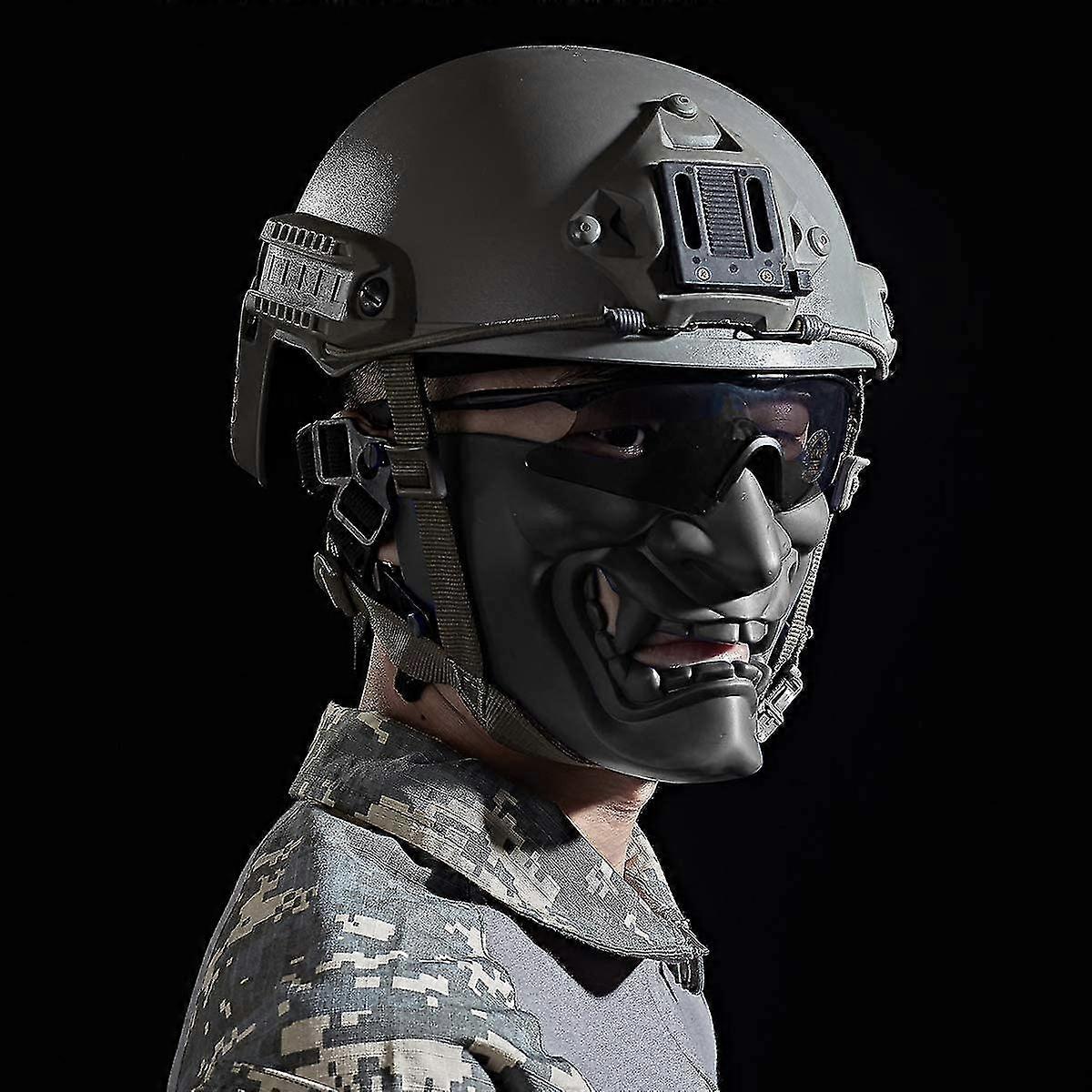 Demi-masques Airsoft noirs en une seule pice, monstre dmon malfique ...