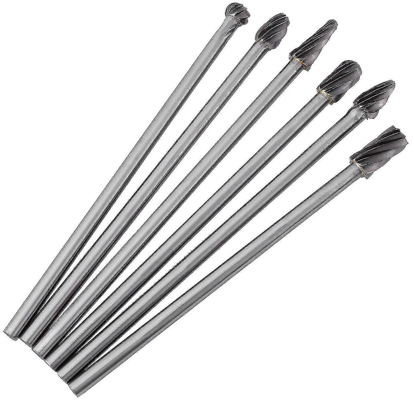 6pcs Tungsten Carbide Aluminum Rotary Files Burr Set 6mm Shank 10mm ...