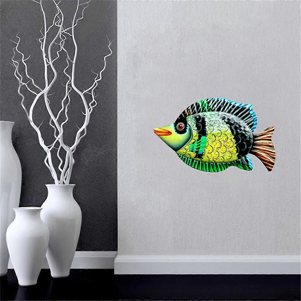 Large Metal Fish Wall Art Decoration Colorful Iron Sea Life Sculpture ...