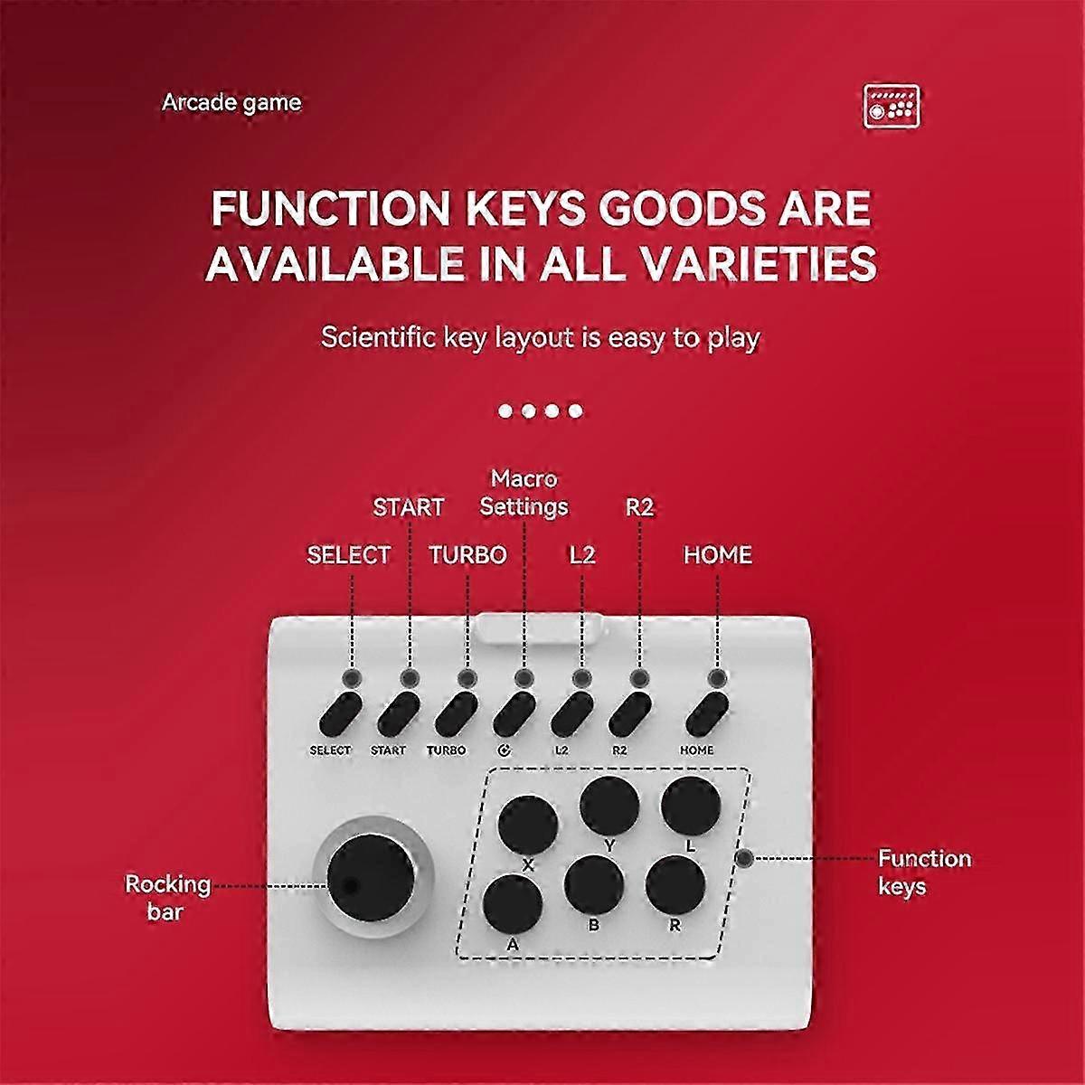 Wireless Joystick Controller Arcade Fighting Game Fight Stick Gaming ...