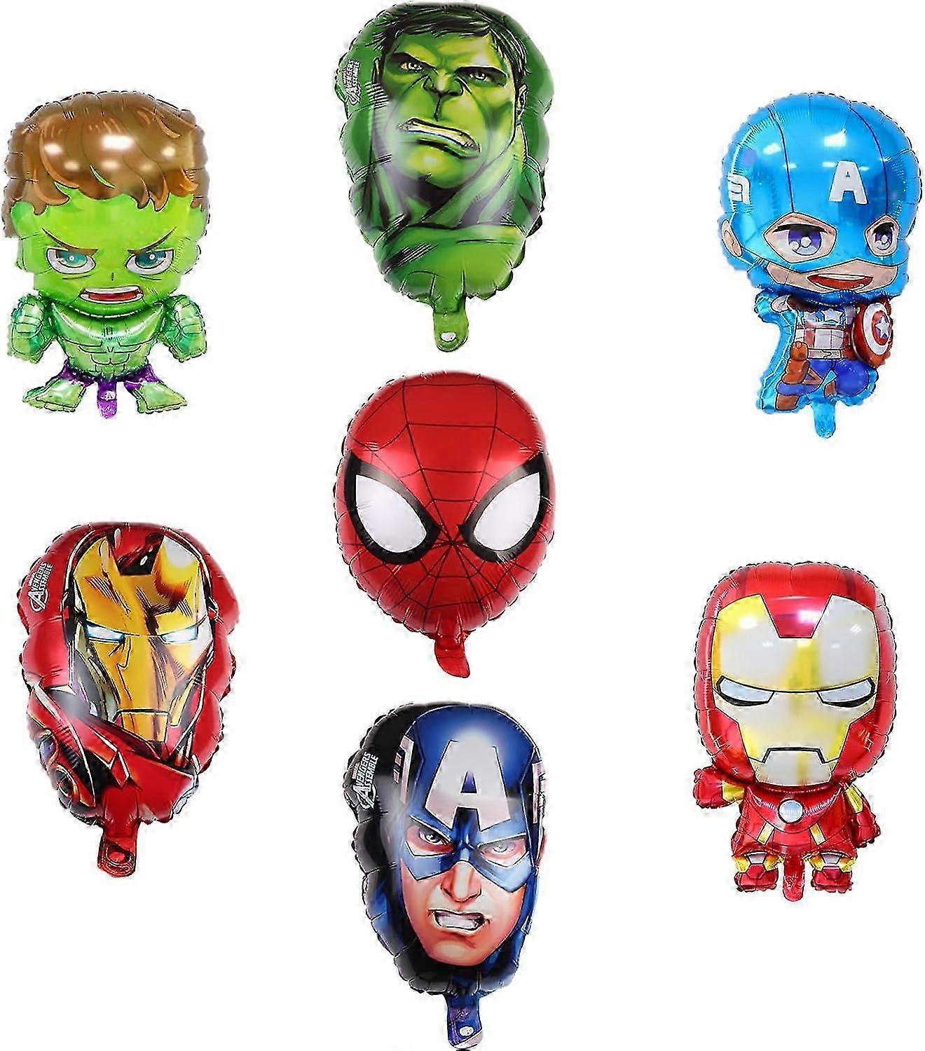 7 pcs Superhero Balloons ZHULIA-Avengers Super Hero Theme Foil Balloons ...