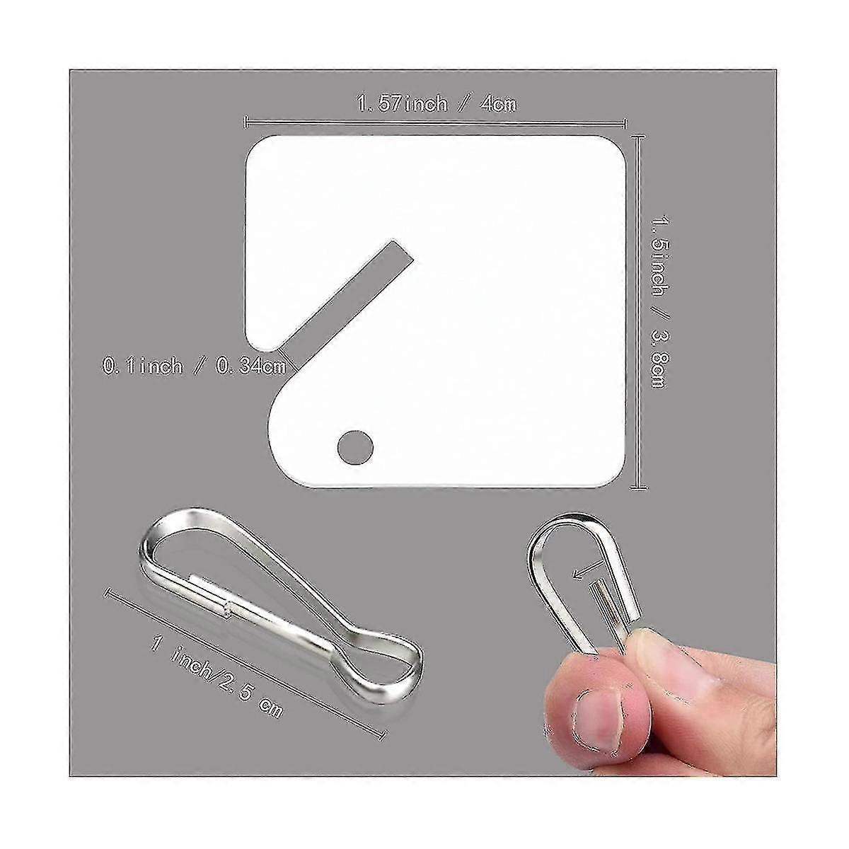 100 Pcs Key Tags White Plastic Hanging Tags With Metal Snap Hooks, Tags ...
