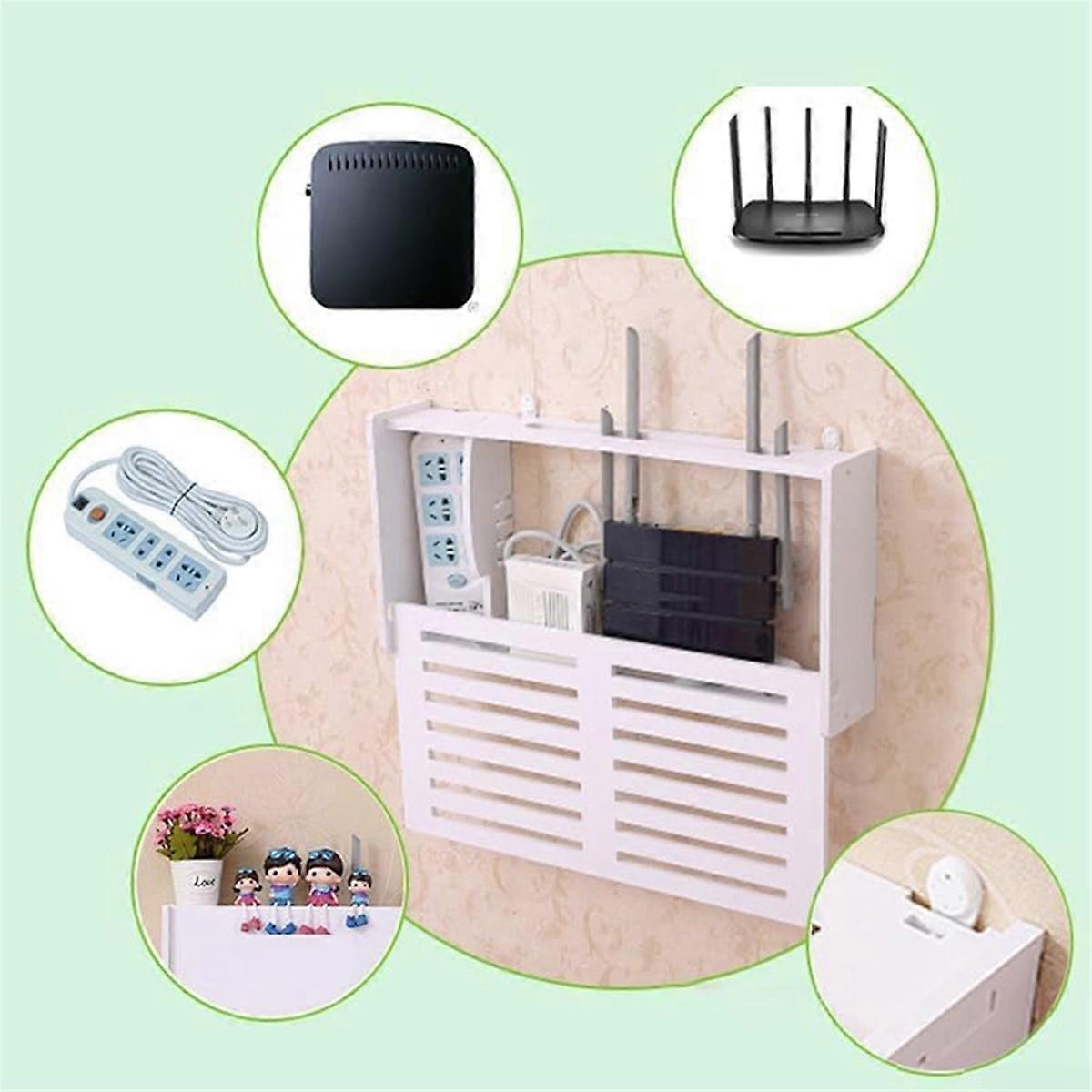 Wall-Mounted WiFi Router Storage Box - Elegant Cable Organizer for Home ...