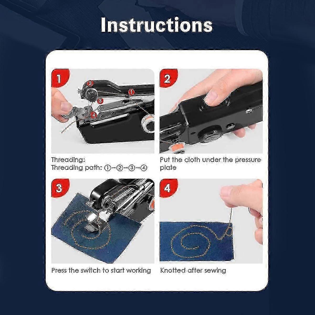 Portable Handheld Mini Sewing Machine for Quick Stitching, Travel ...