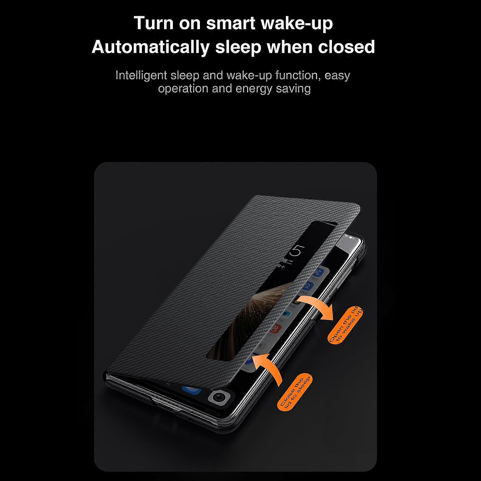 SULADA Kevlar 600D Texture Smart Window Leather Phone Case For Honor ...