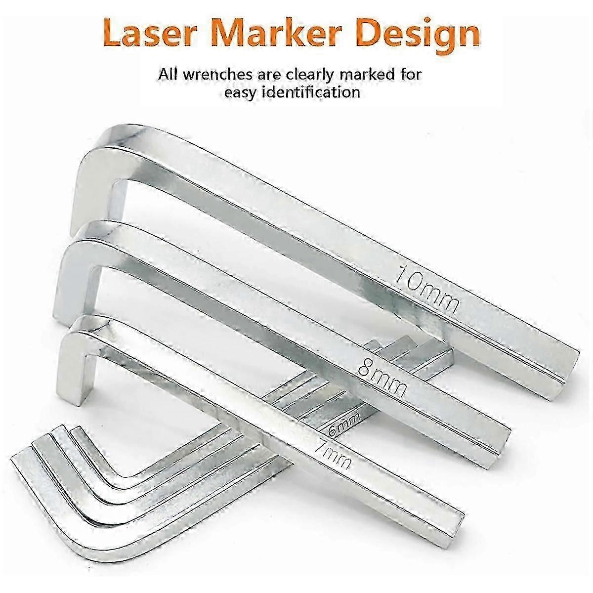 7Pcs Square Head Wrench Set L Shaped Square Key Kit Chromium Vanadium ...