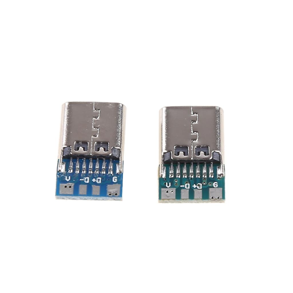 2 Pcs Usb Type-c 16 Pin Female Solder Usb Jack For Data Transmission ...