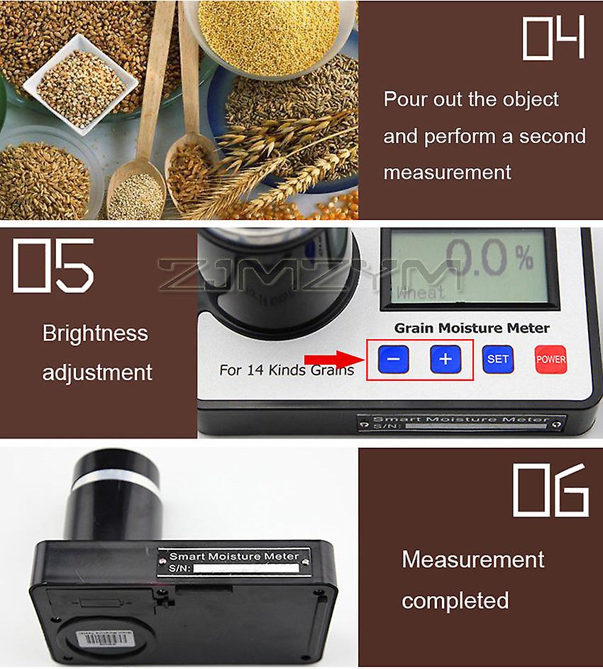Grain Moisture Meter For 14 Kinds Grains Smart Moisture Tester Digital ...