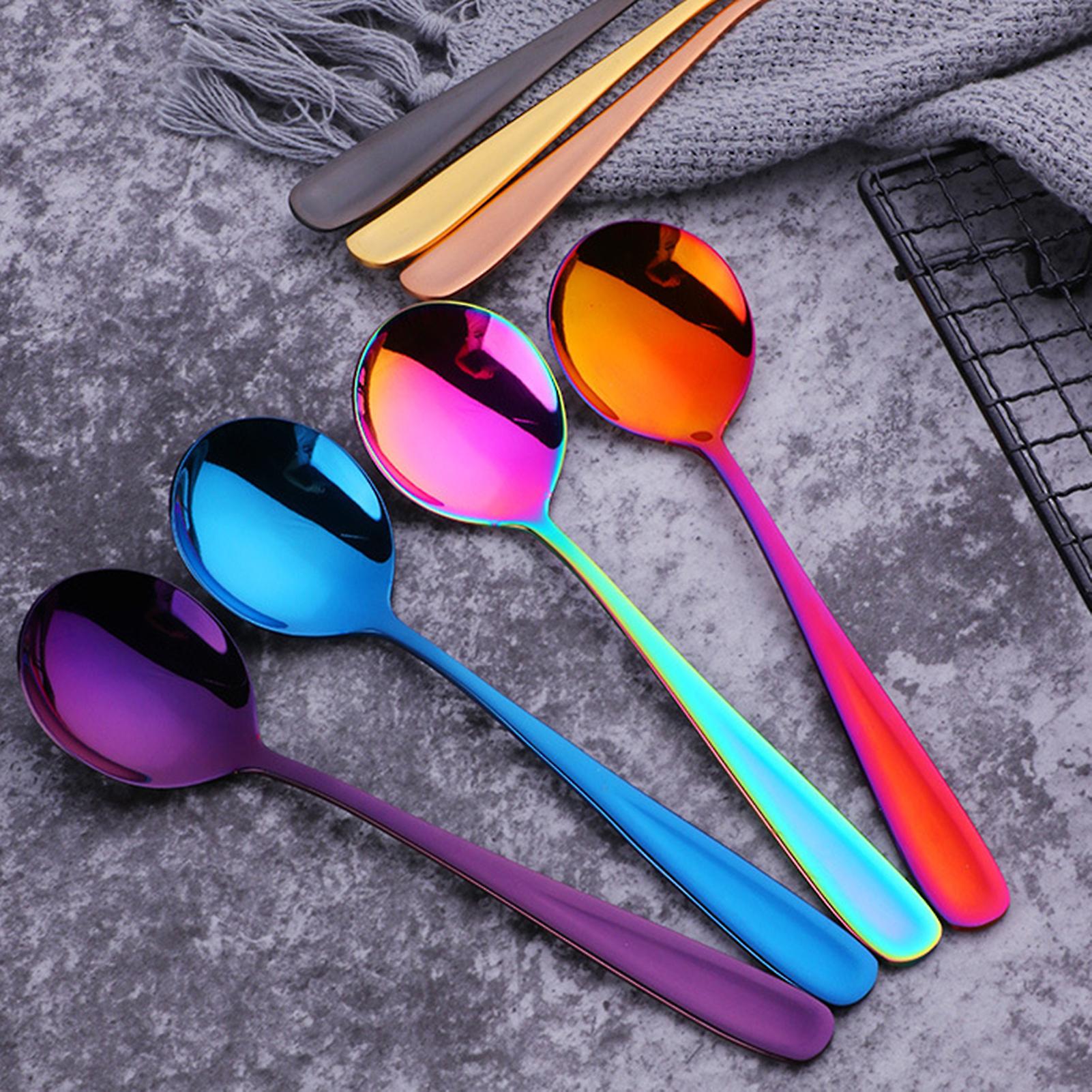 Wharick Soup Spoon Mirror Surface Ergonomic Stainless Steel Non-stick ...