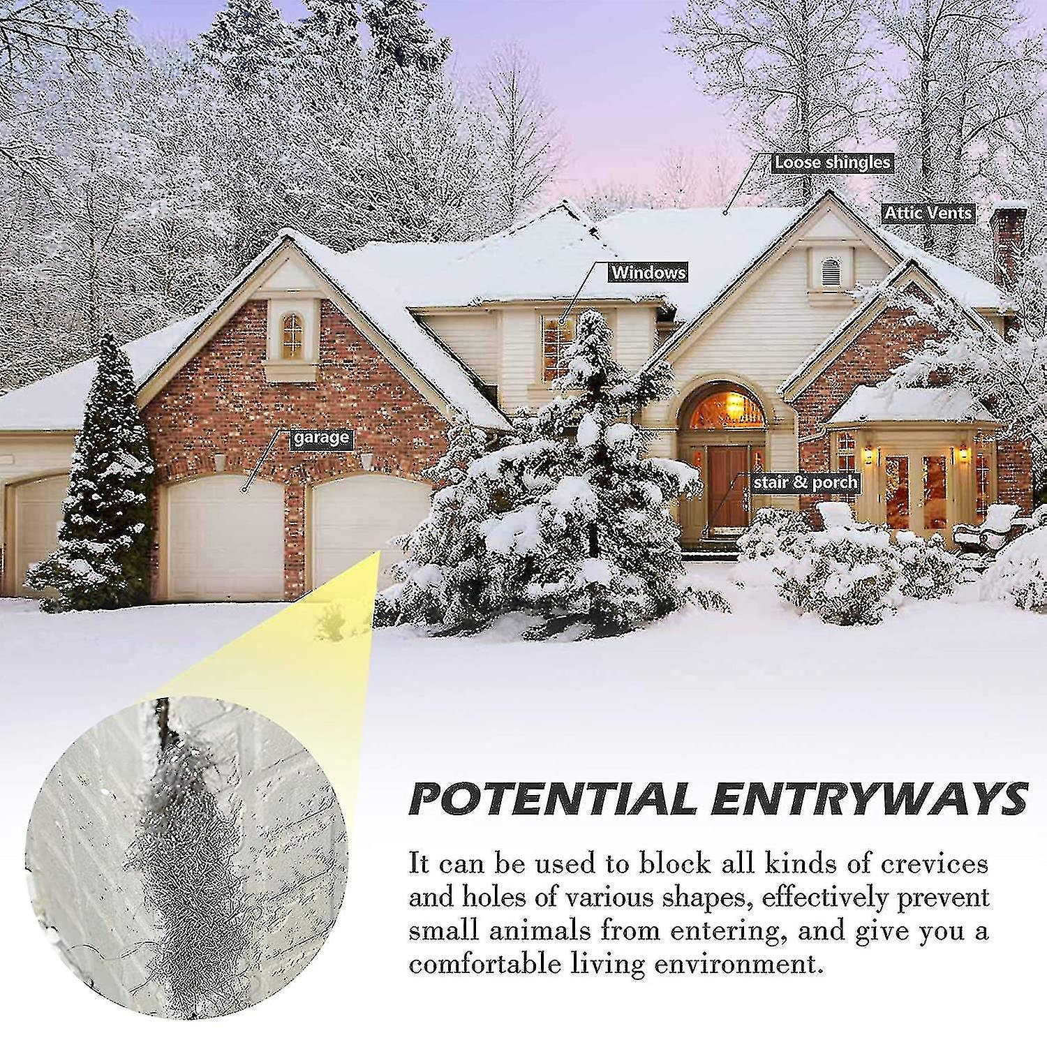 30ft Steel Wool Roll, Coarse Wire Filler Diy Kit, Hardware Cloth, Gap ...