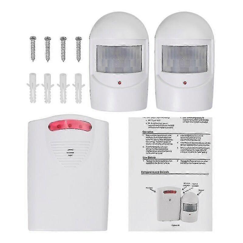 Security Alarm Systems, 1 Receiver And 2 Weatherproof Pir Motion ...