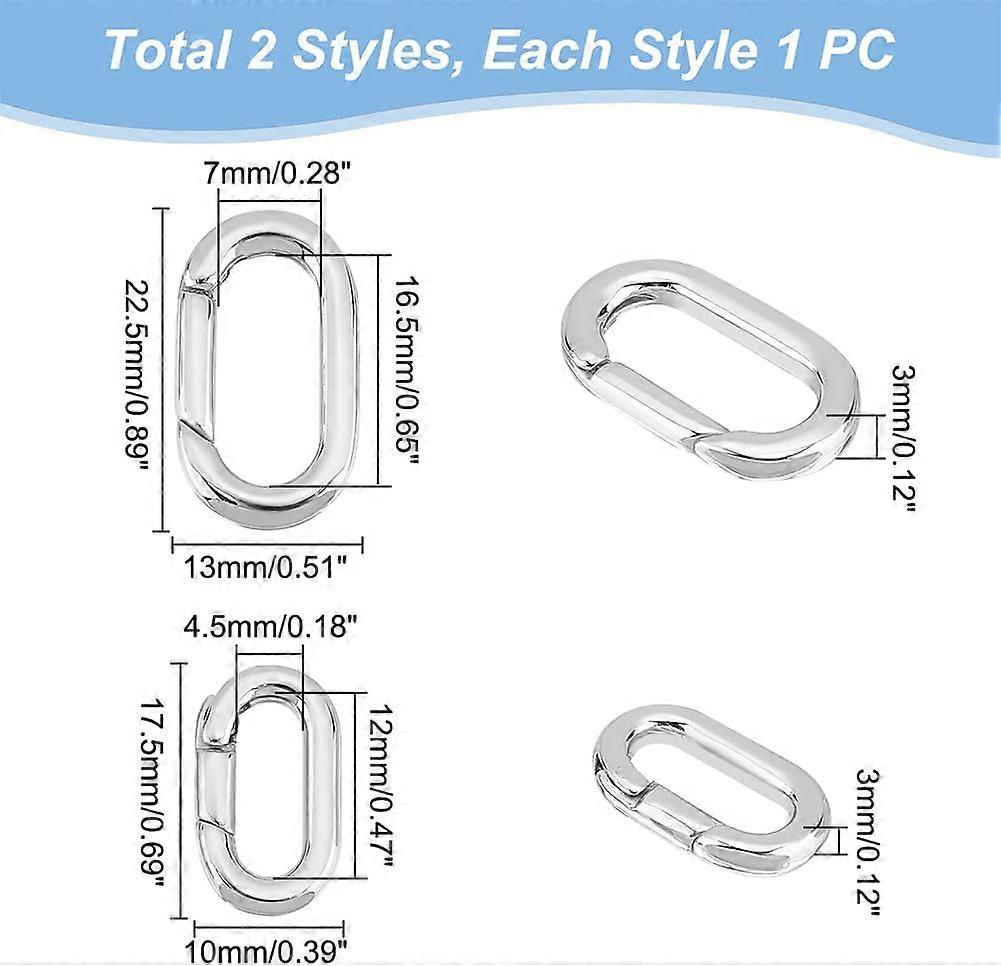 2pcs Stainless Steel Spring Gate Rings 2 Sizes Stainless Steel Snap ...