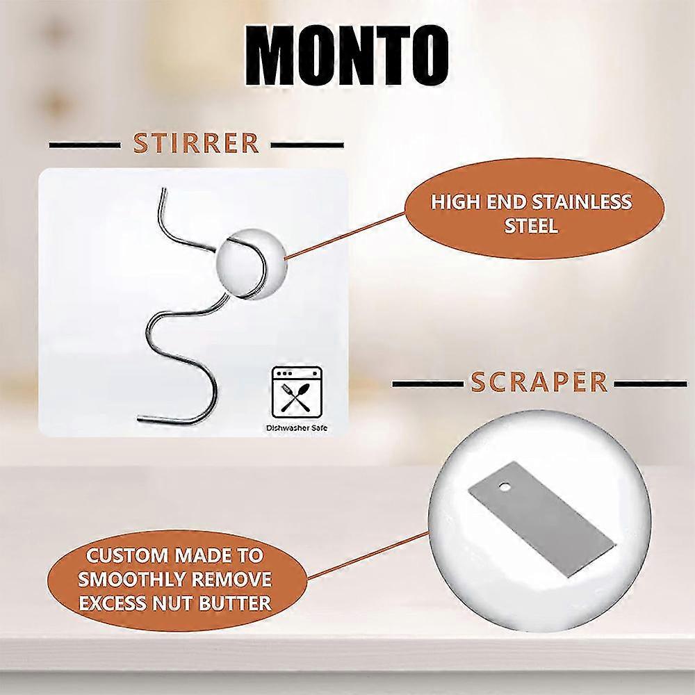 Natural Peanut Butter Stirrer Fits Jars, Stainless Steel, For Mixing ...