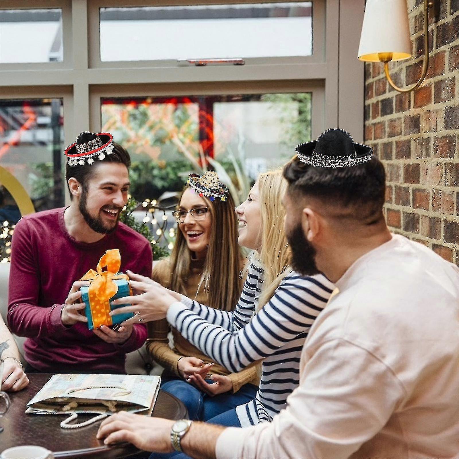 6 Pcs Mini Mexican Hats Sombrero Party Hats Mini Straw Hat For Fiesta ...