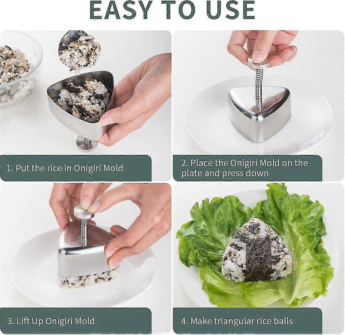 Onigiri Mold, Stainless Steel Rice Ball Mold Sushi Maker, Classic ...