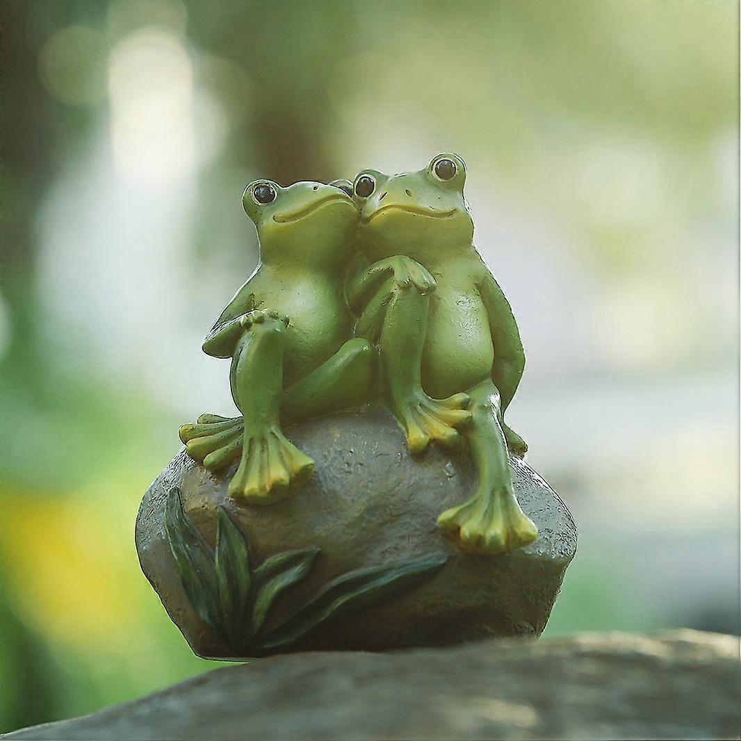 Lover Frog Decor Garden Frogs Couple Statues Romantic Resin Animal ...