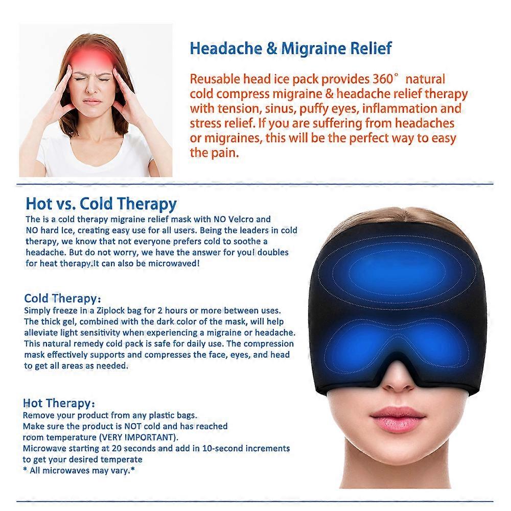 Migraine Relief Hat headache hat Gel Hot Cold Therapy Ice Cap For ...
