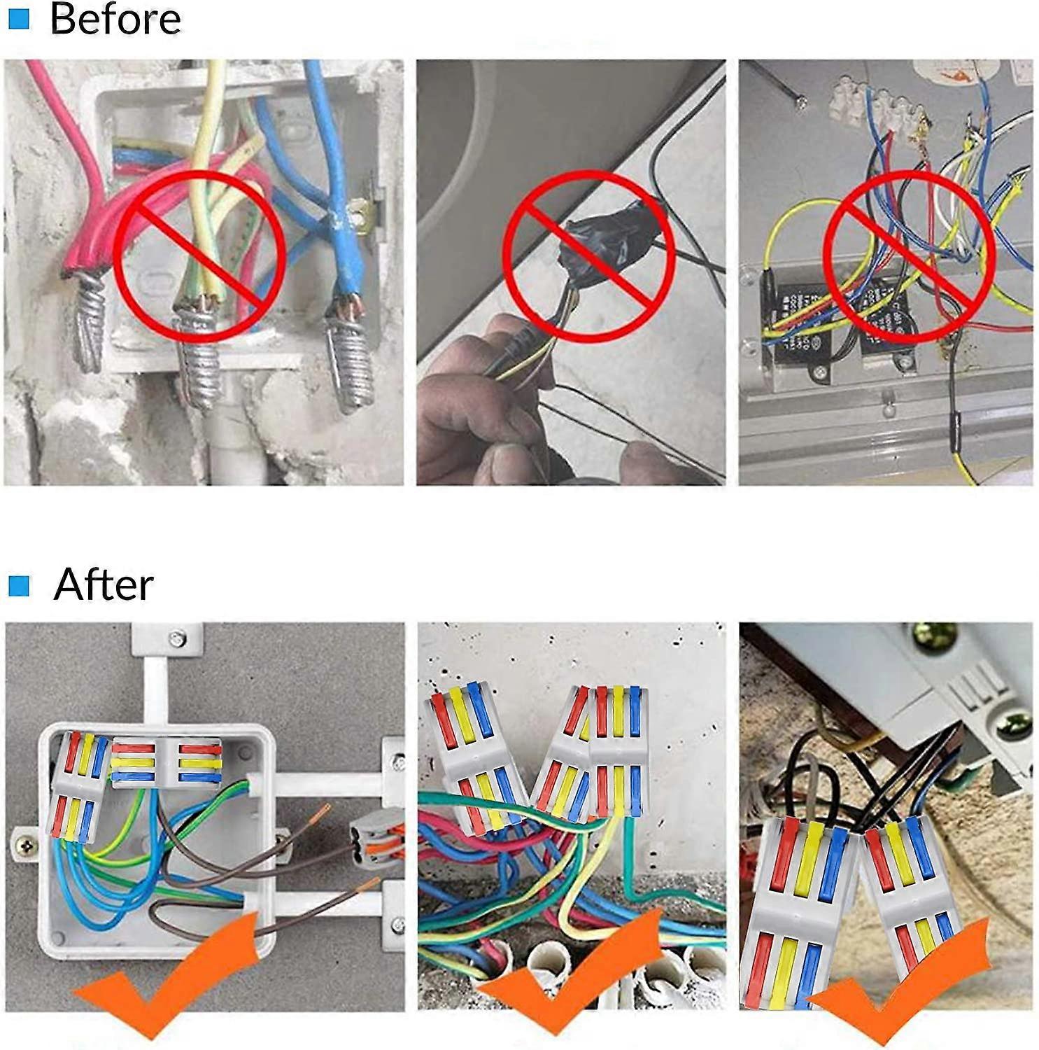 16pcs Lever Nut Wire Connectors, Conductor Compact Wire Connectors 6 ...