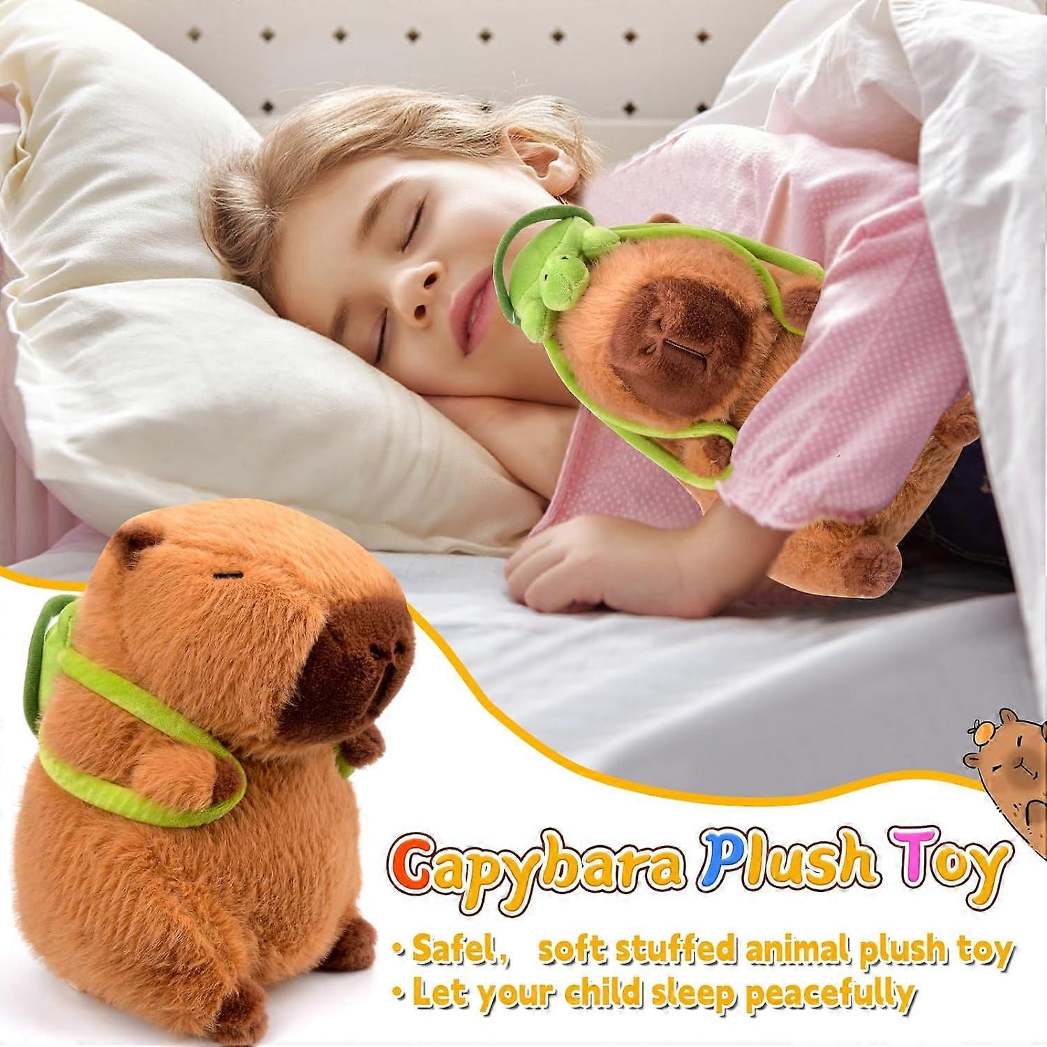 Capybara Plush Toy, 23cm Capybara Carrying Turtle Backpack, Stuffed ...
