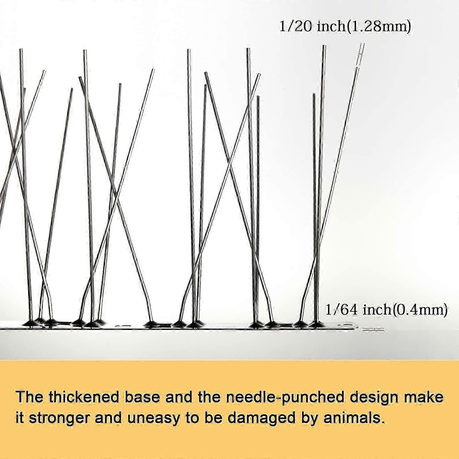 Bird Spikes with Stainless Steel Base, Durable Bird Repellent Spikes ...