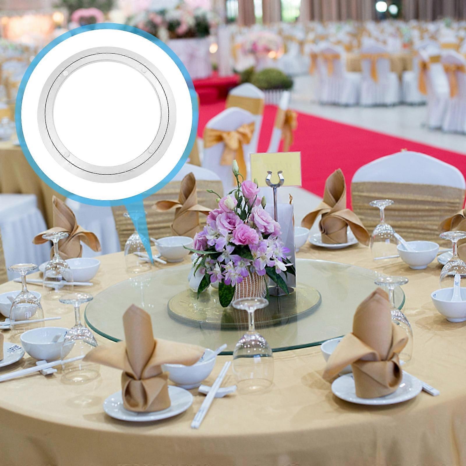 Food Tray Round Swivel Plate Table Dining Aluminum Turntable Rotating ...