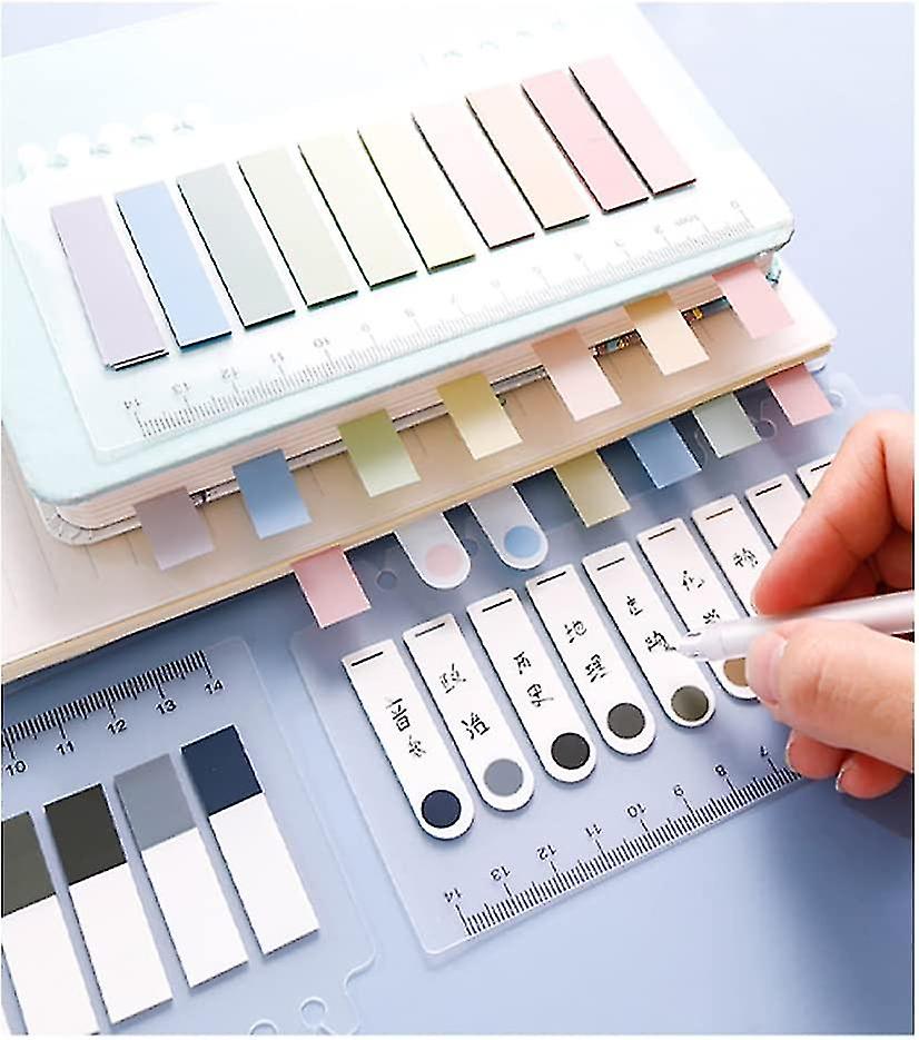 6 Pack 1200 Pieces Index Tabs With Ruler,writable And Repositionable ...