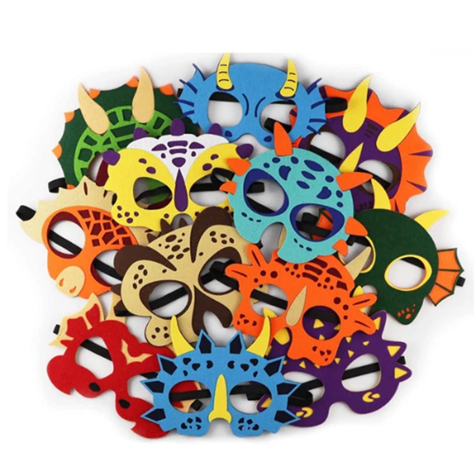 Dinosaur Mask Face Masks Felt Child Play House Toys,12 Masks Different ...