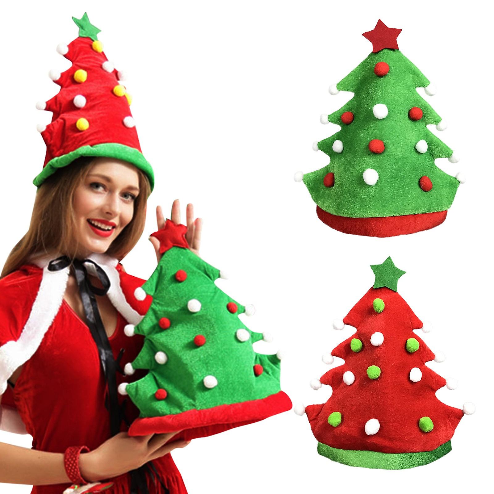 2023 Merry Christmas Hat Red Green Tree Caps Decoration Xmas New Year ...